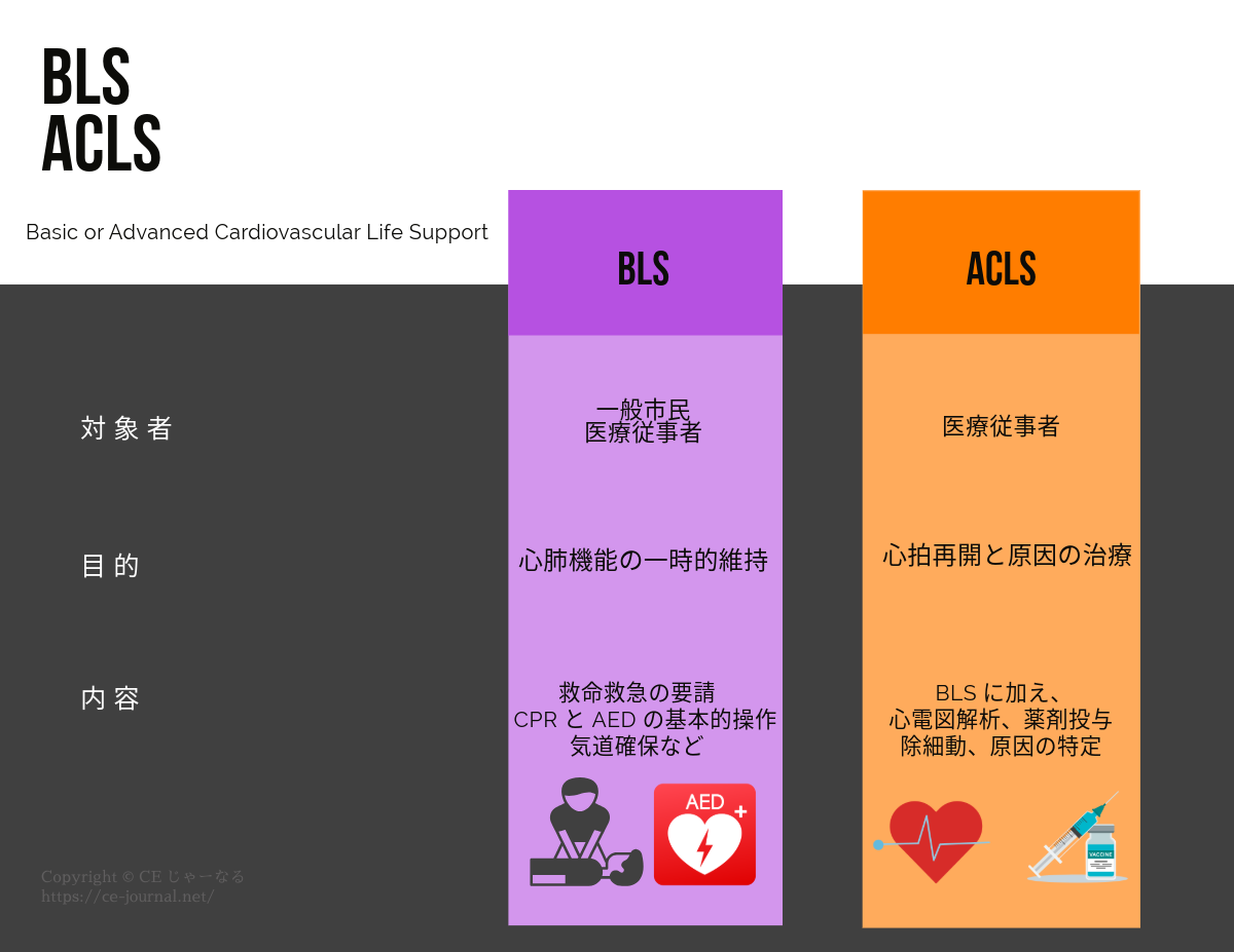 BLSとACLSの違いとは？ 救命処置に関連する略語を分かりやすく解説 | CEじゃーなる